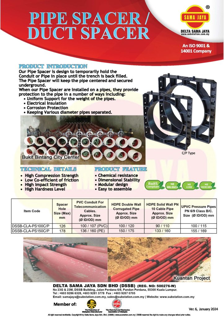 Pipe Spacer CP Type v6 | Substation Malaysia