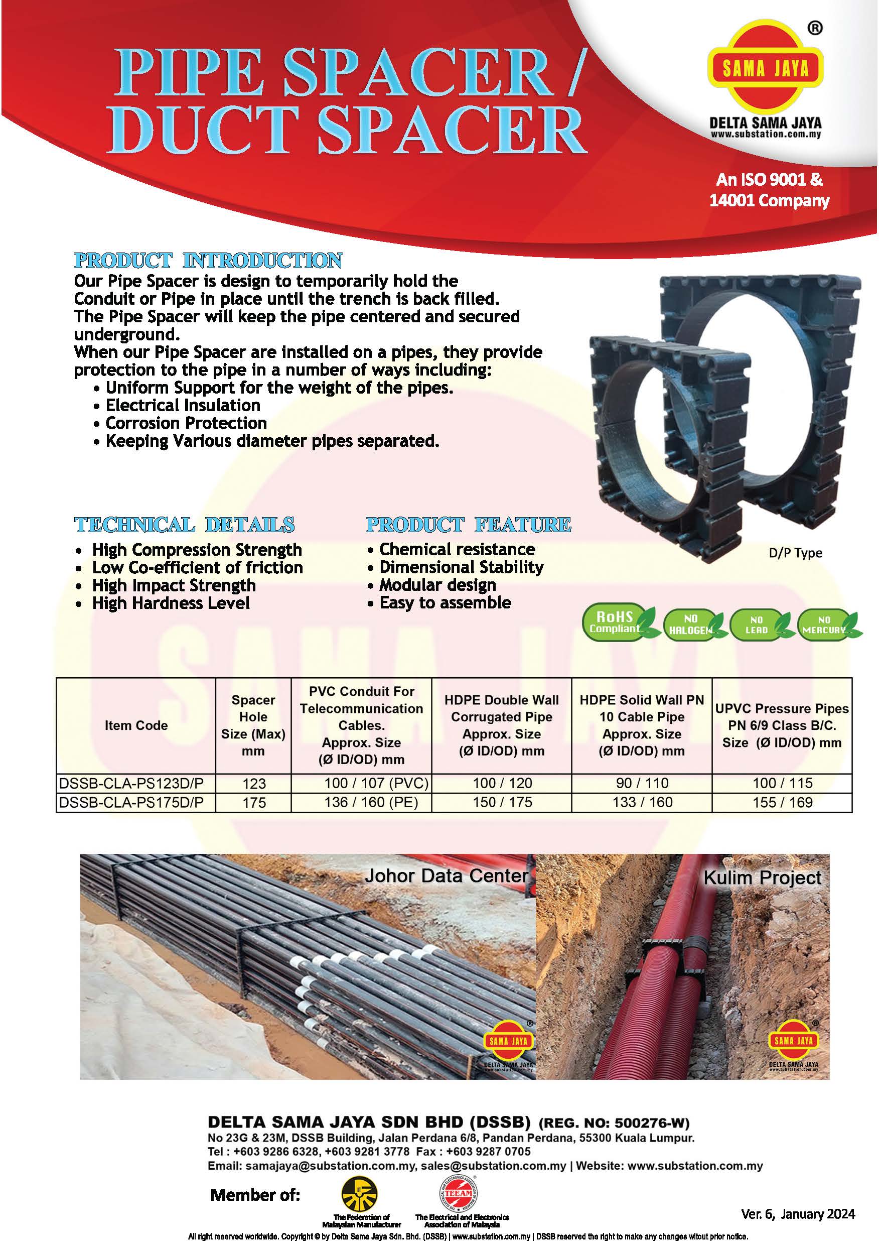 Pipe Spacer DP Type v6 | Substation Malaysia